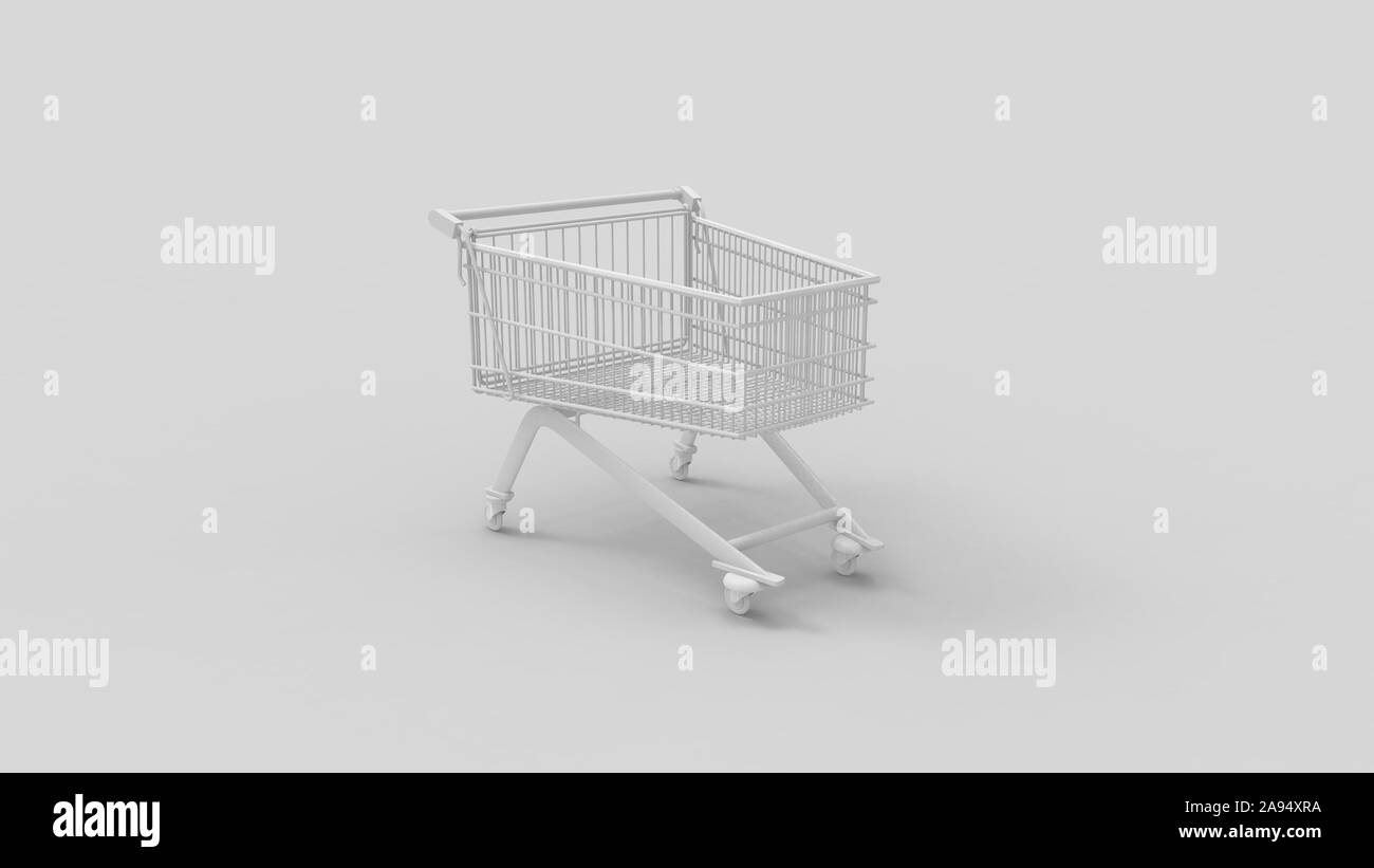 3d rendering of a shopping cart isolated in studio background Stock ...