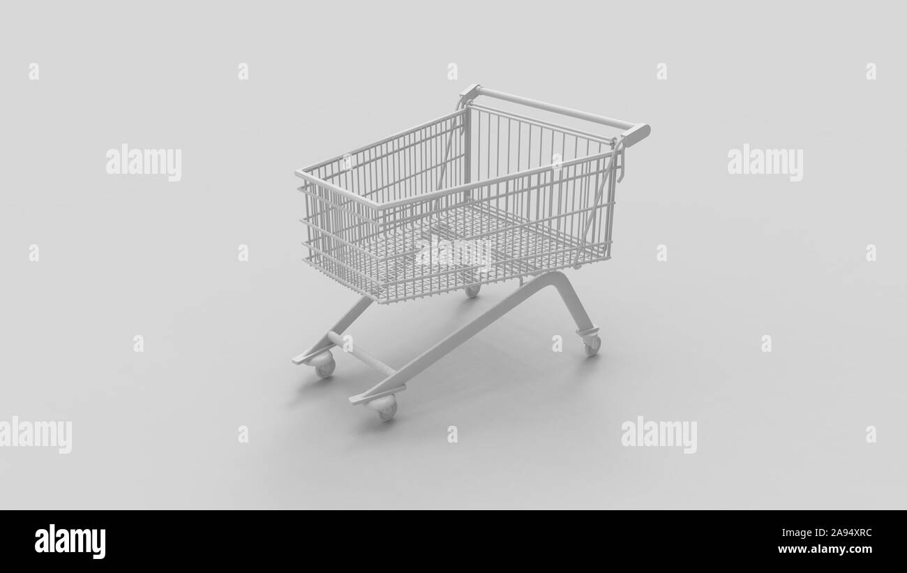 3d rendering of a shopping cart isolated in studio background Stock ...