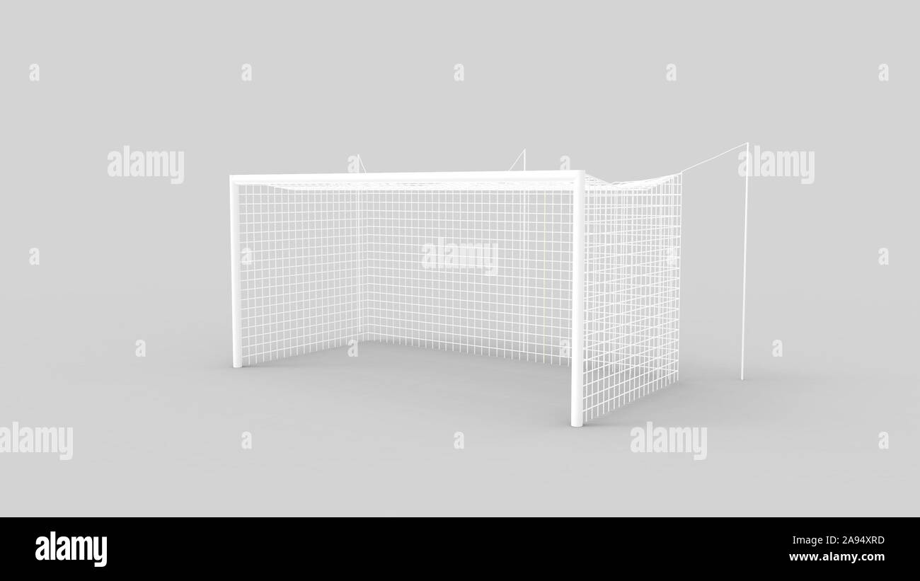 3d rendering of a football soccer goal isolated in studio background ...