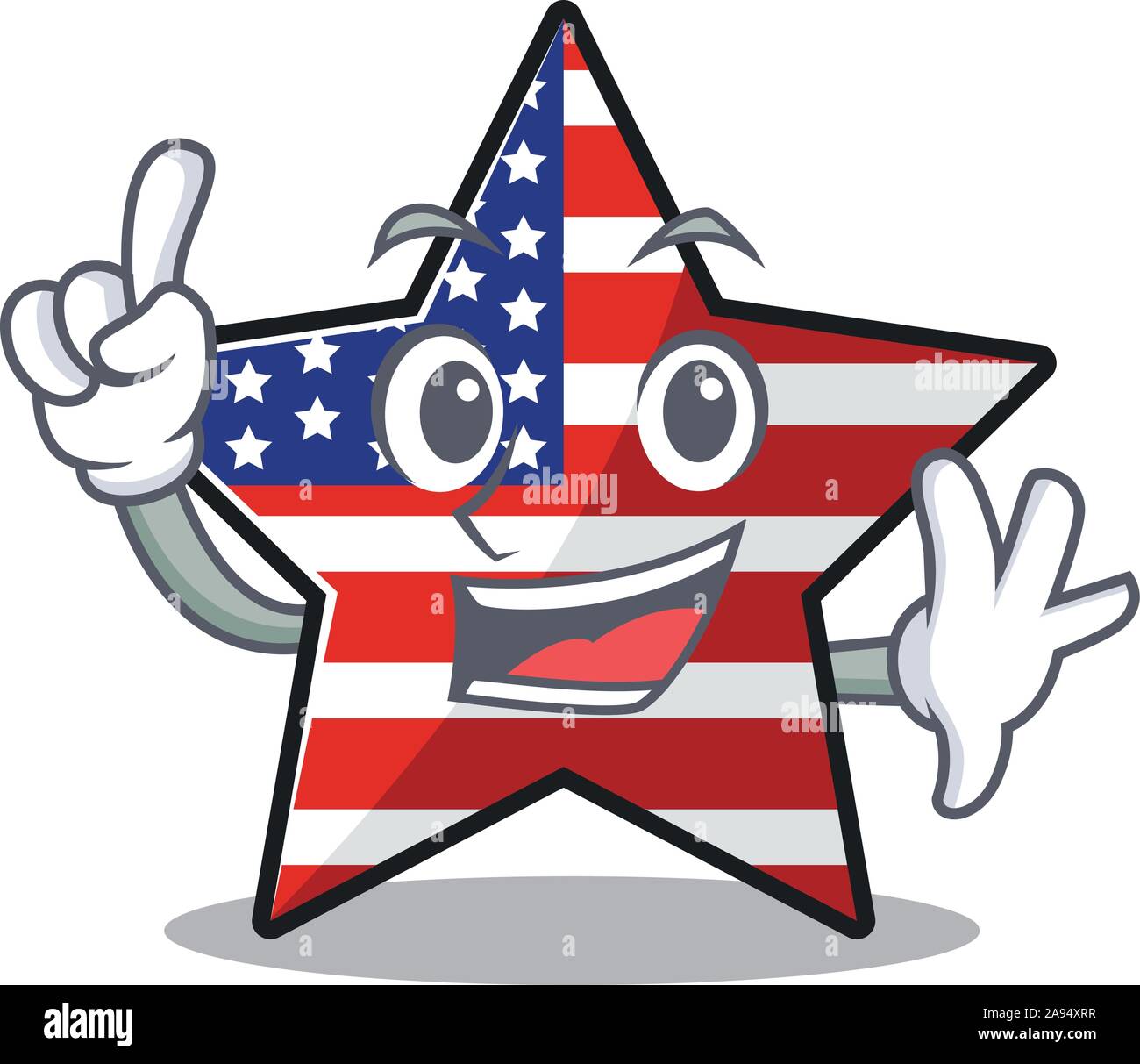 Cute usa star finger cartoon design character Stock Vector Image & Art ...