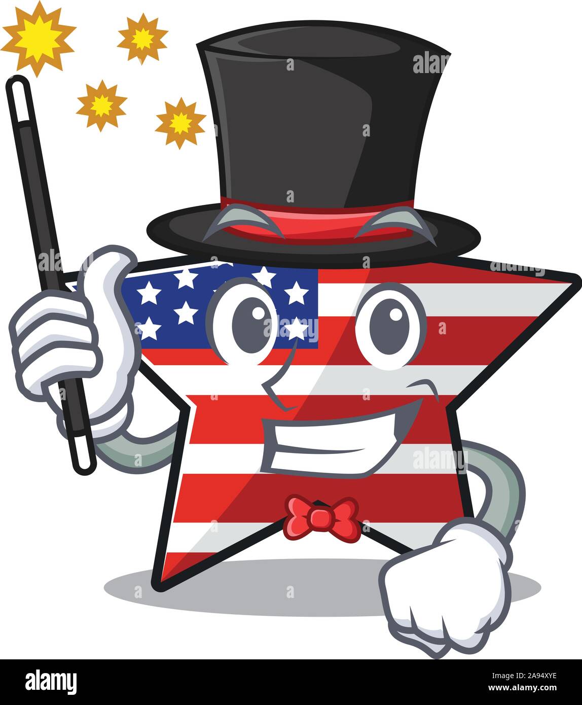 Cute usa star magician cartoon design character Stock Vector Image ...