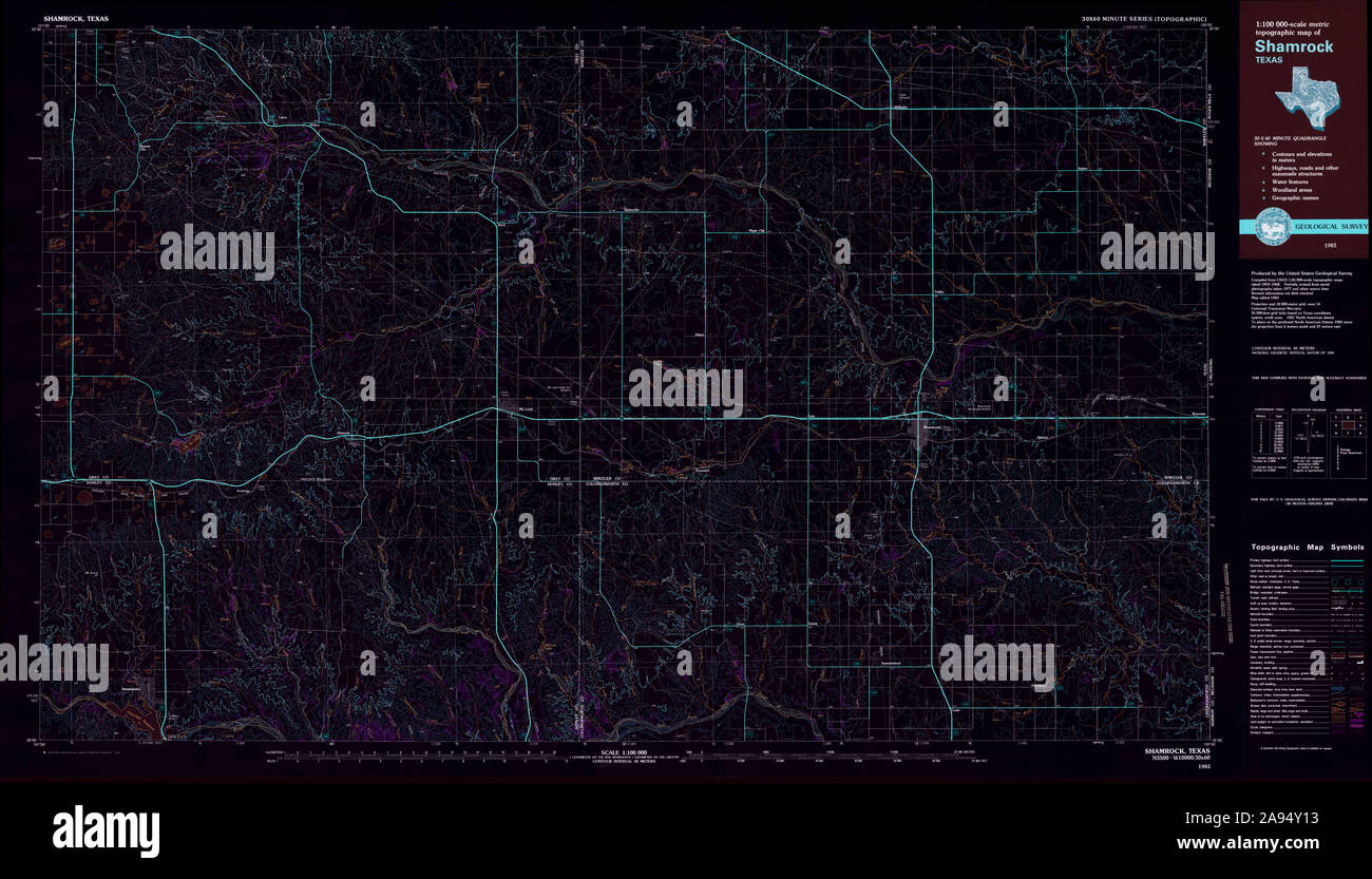 Map of shamrock texas hi-res stock photography and images - Alamy