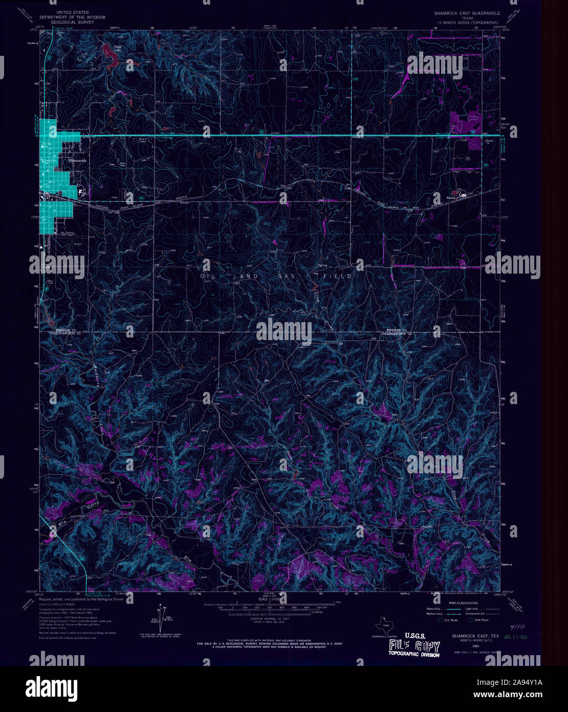 Map of shamrock texas hi-res stock photography and images - Alamy