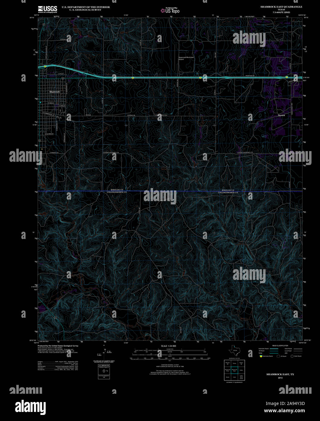 Shamrock texas map hi-res stock photography and images - Alamy