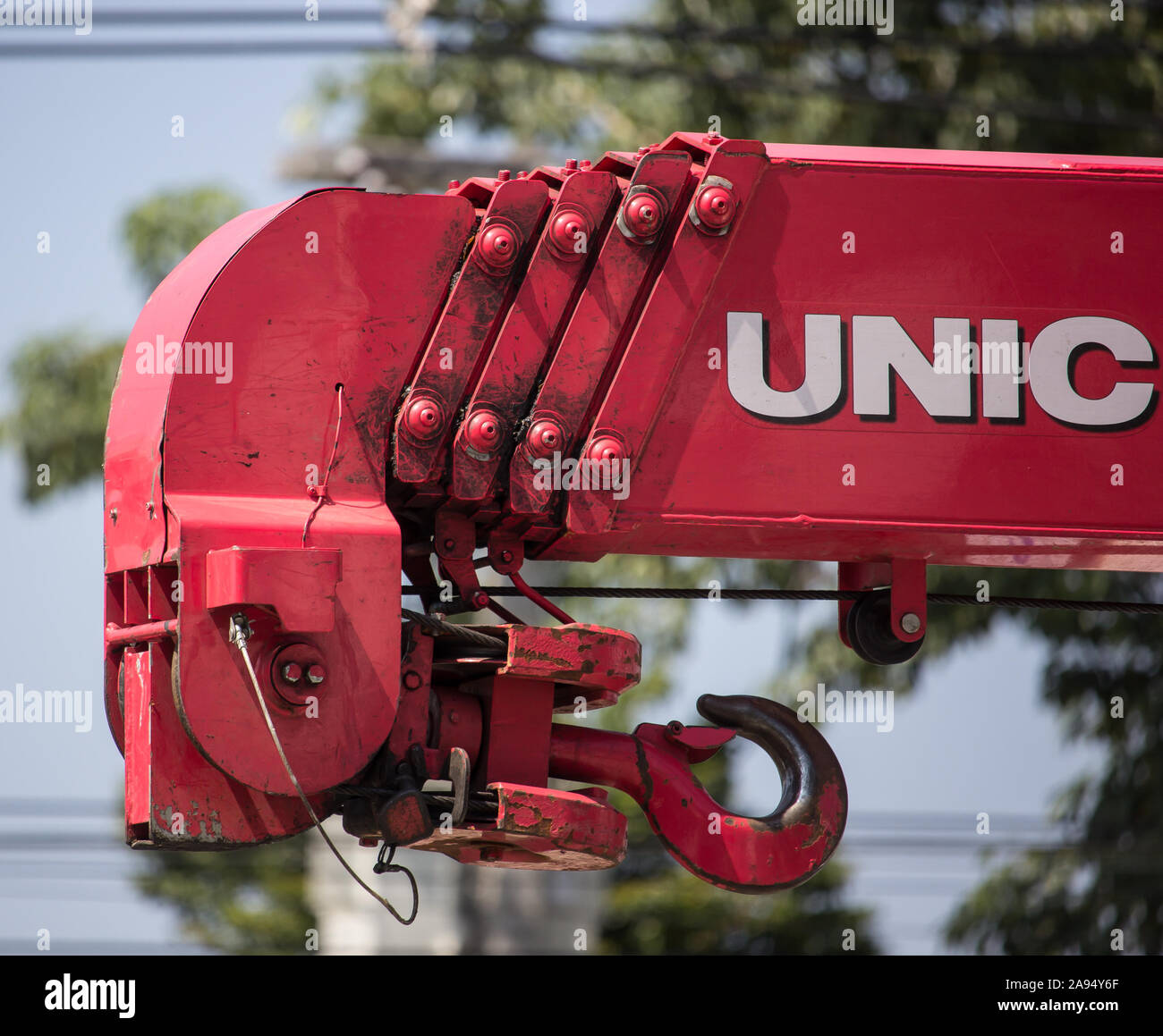Chiangmai, Thailand - October 22 2019: Private UNIC Crane Truck. Photo ...