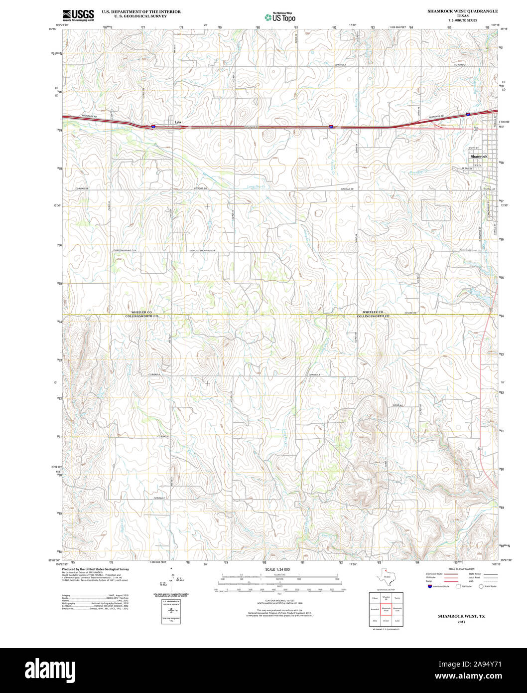 Map of shamrock texas hi-res stock photography and images - Alamy
