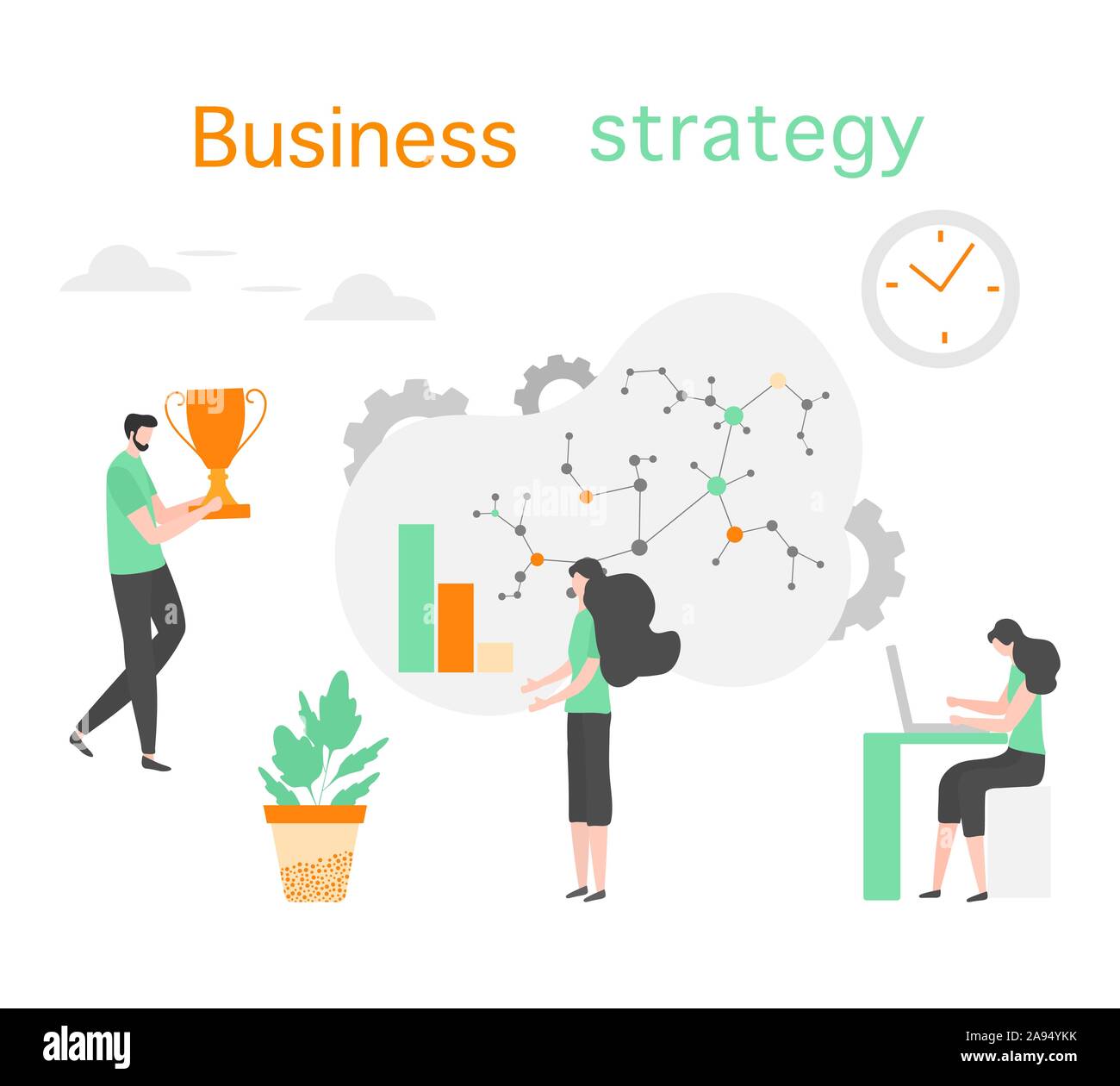 Vector illustration People Development Business strategy, profit growth ...