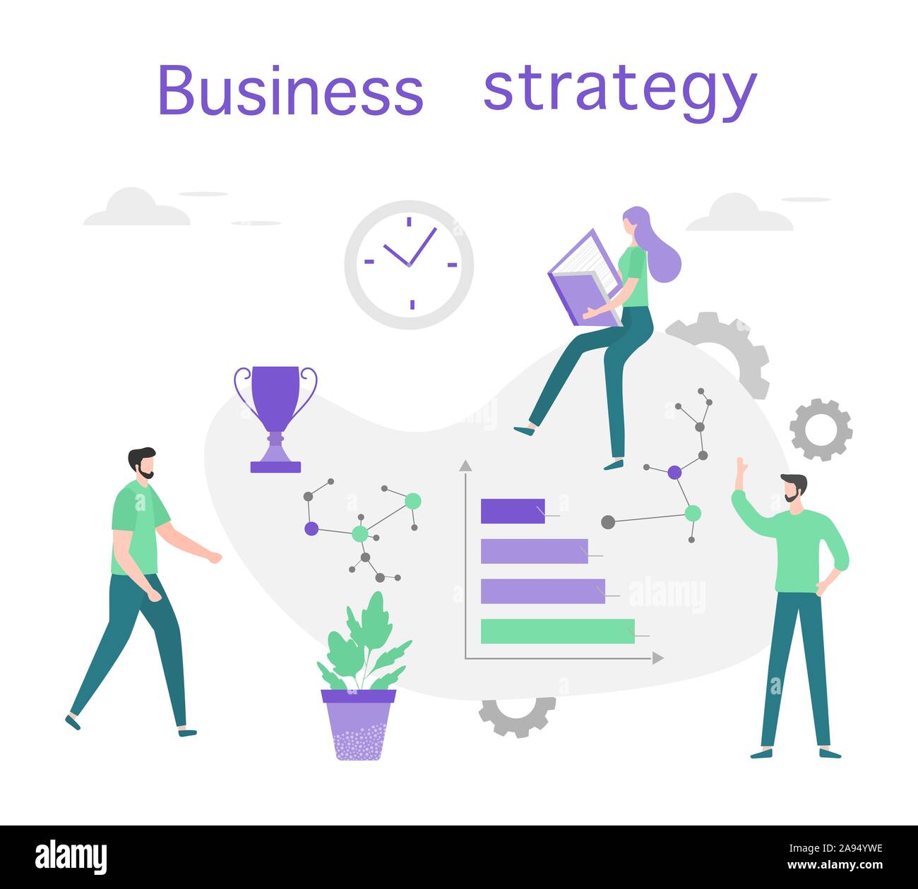 Vector illustration People Development Business strategy, profit growth ...