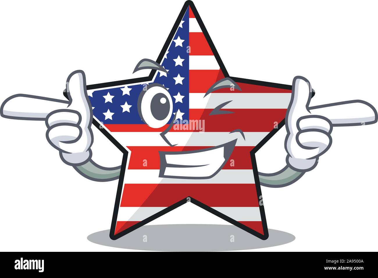usa star cartoon wink above character table Stock Vector Image & Art ...