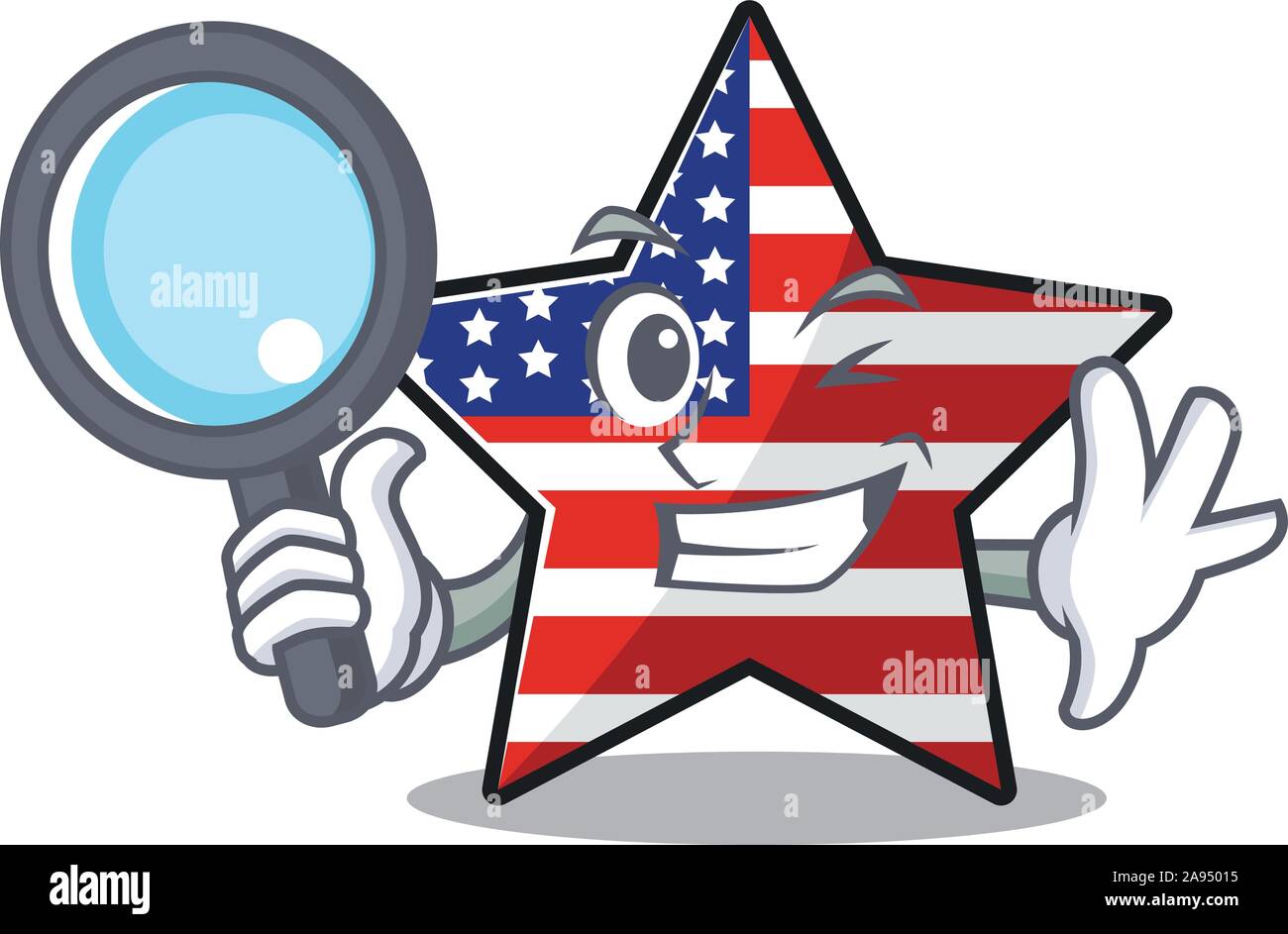Usa star cartoon detective above character table Stock Vector Image ...
