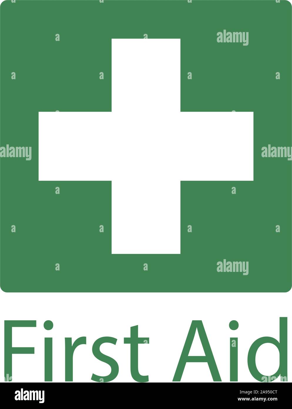 Green First aid medical button sign. Stock Vector illustration isolated ...