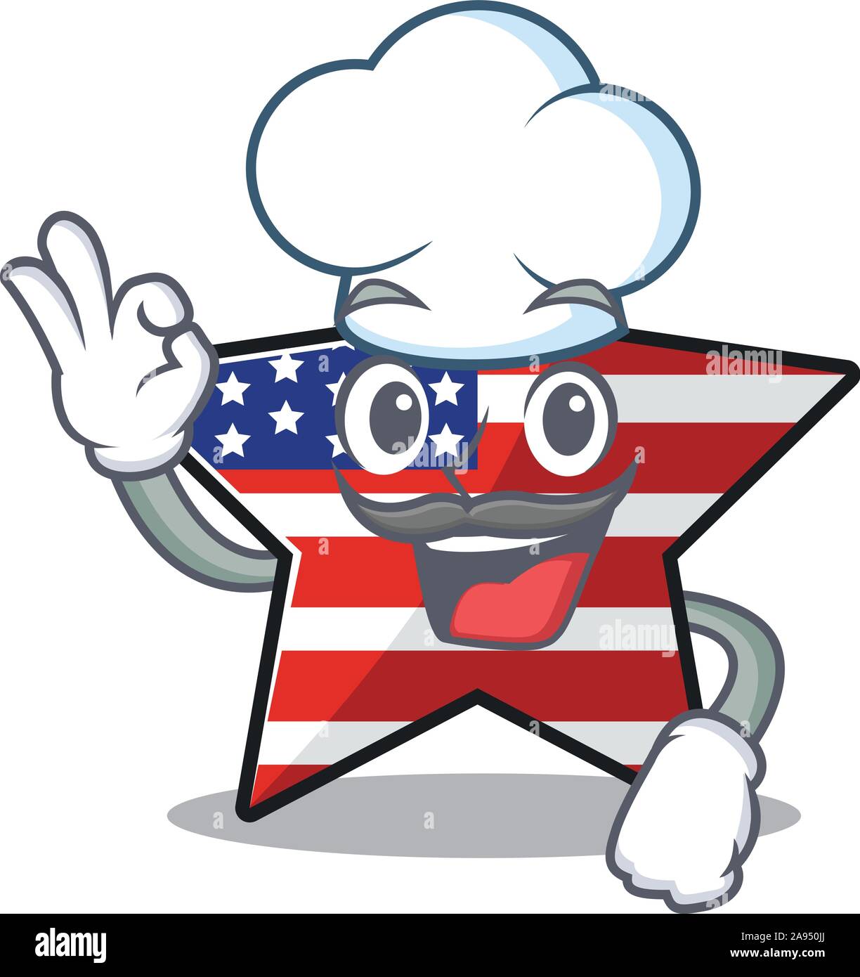usa star cartoon chef above character table Stock Vector Image & Art ...