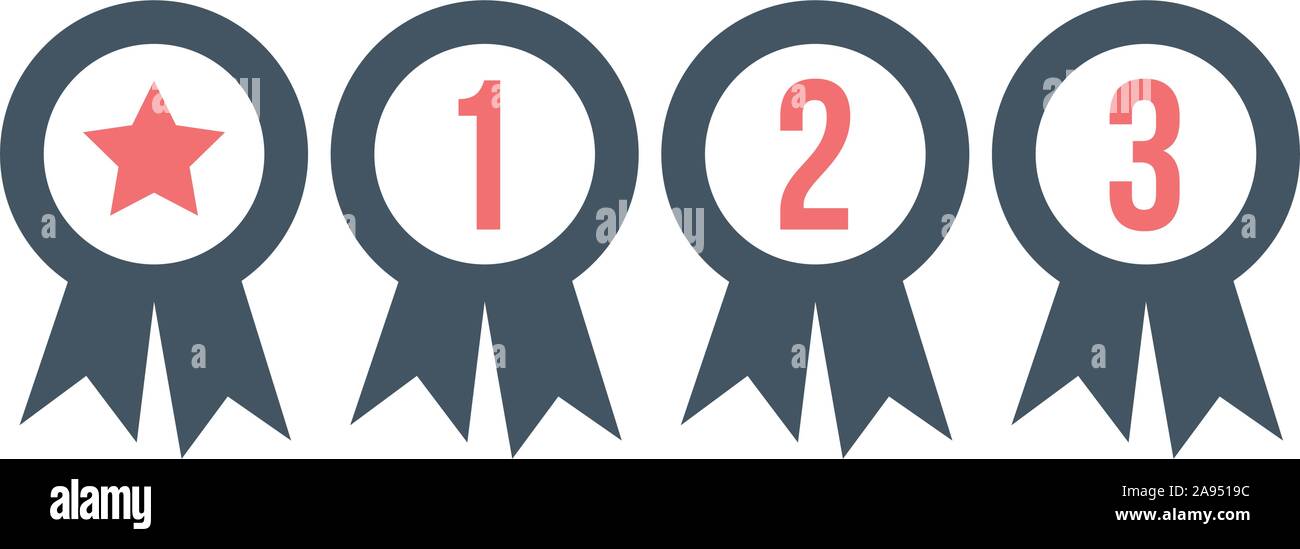 Winner badge Set with Ribbons. Stock Vector illustration isolated on ...