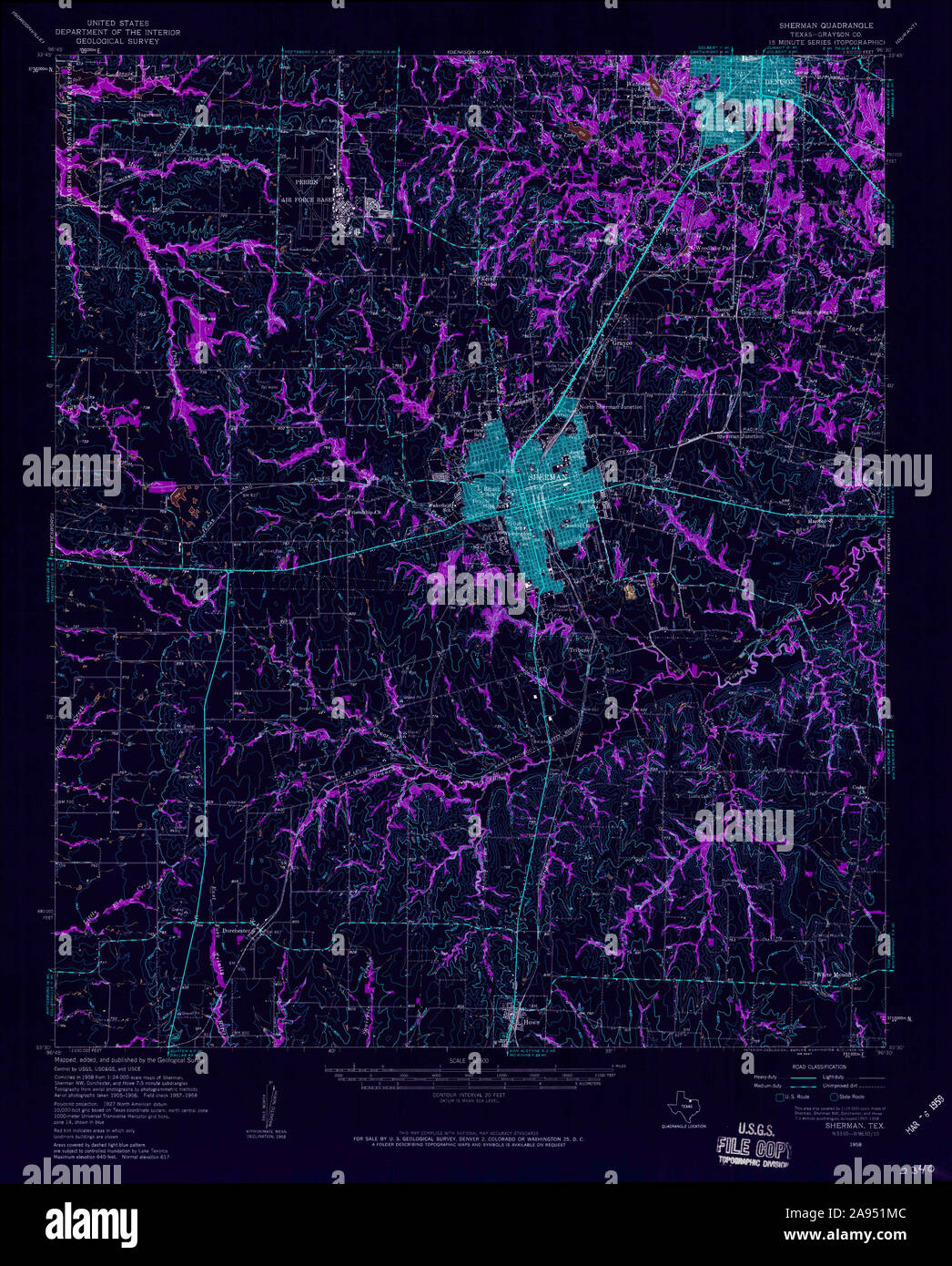 Map of sherman texas hi-res stock photography and images - Alamy