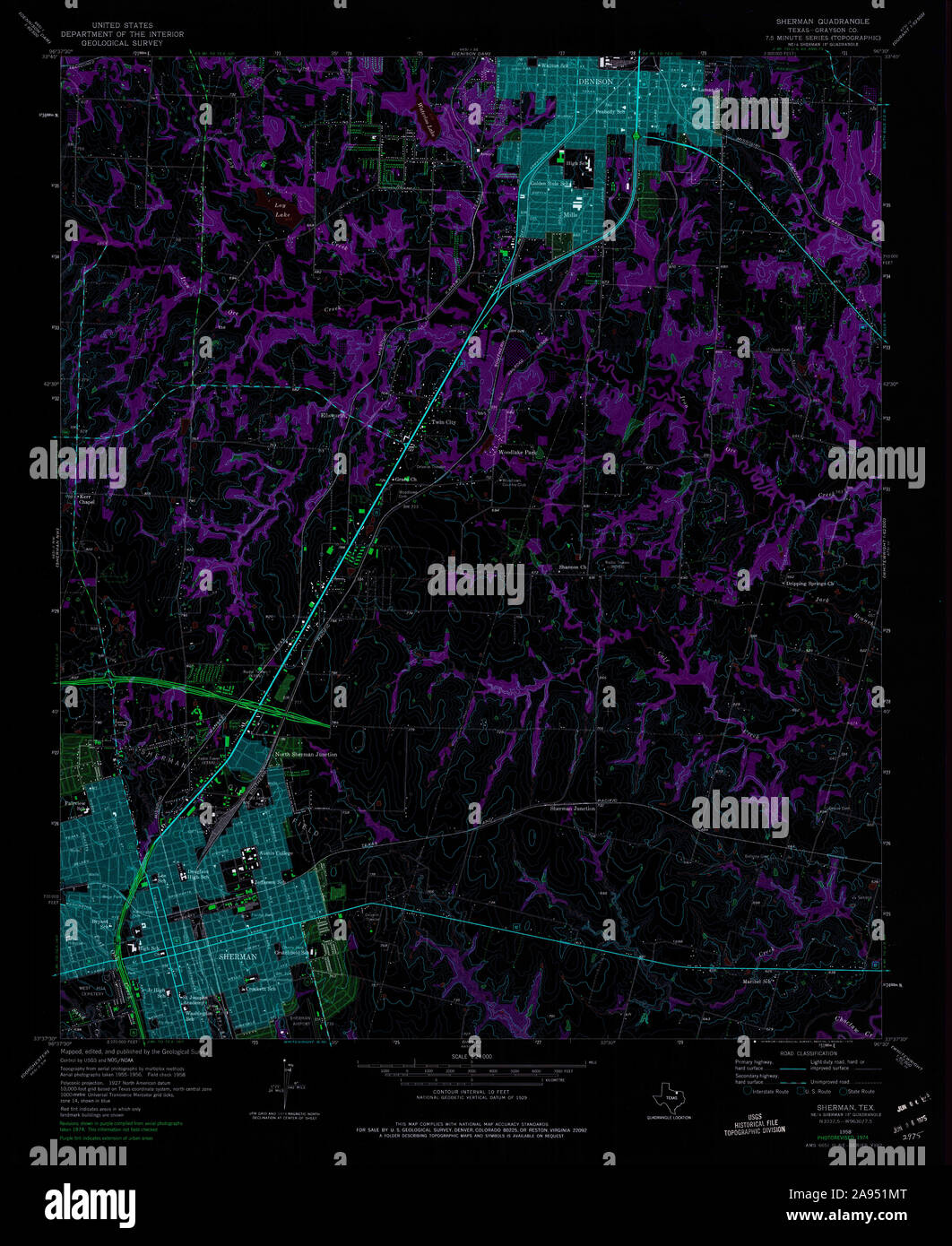 Sherman texas map hi-res stock photography and images - Alamy