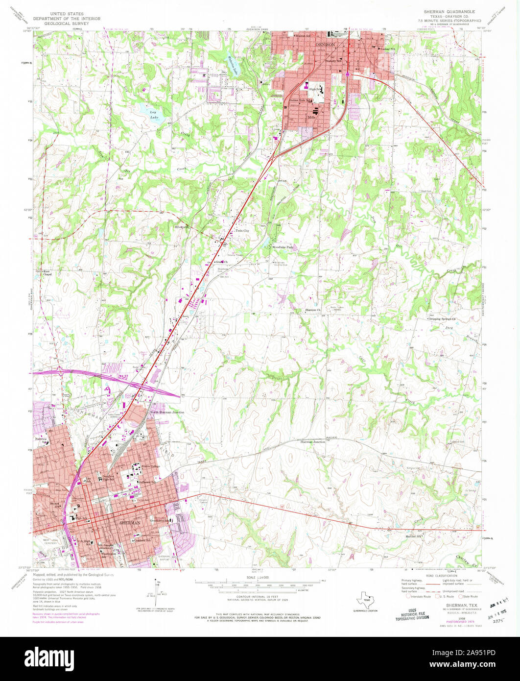 Map of sherman texas hi-res stock photography and images - Alamy