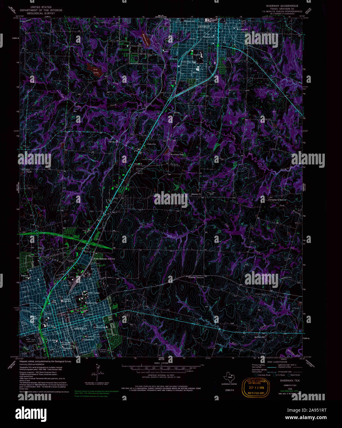 Map of sherman texas hi-res stock photography and images - Alamy