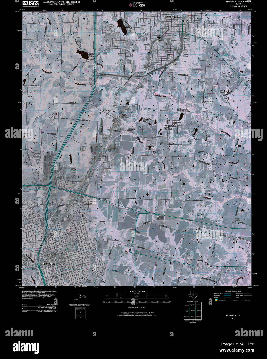 Map of sherman texas hi-res stock photography and images - Alamy