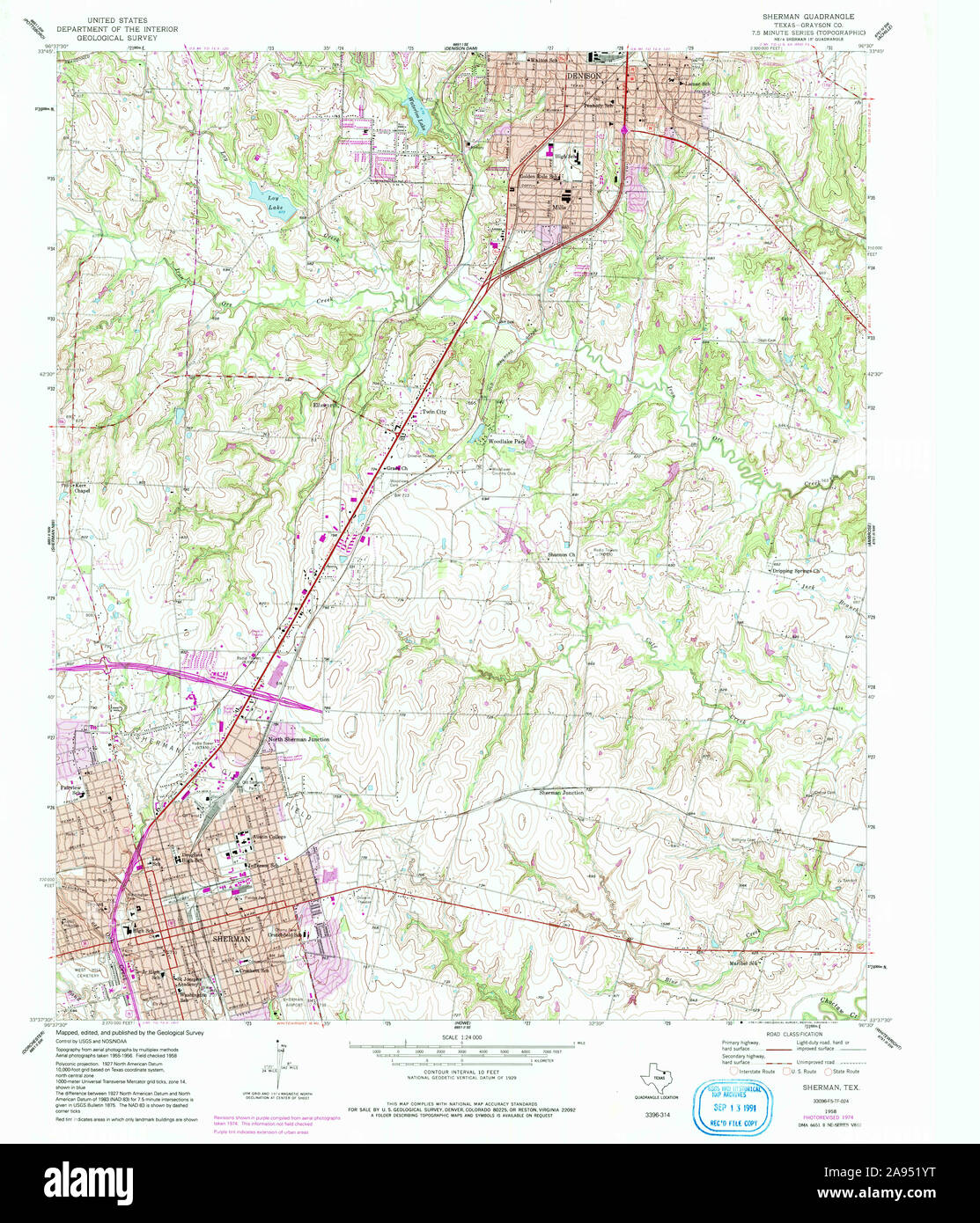 Sherman texas map hi-res stock photography and images - Alamy