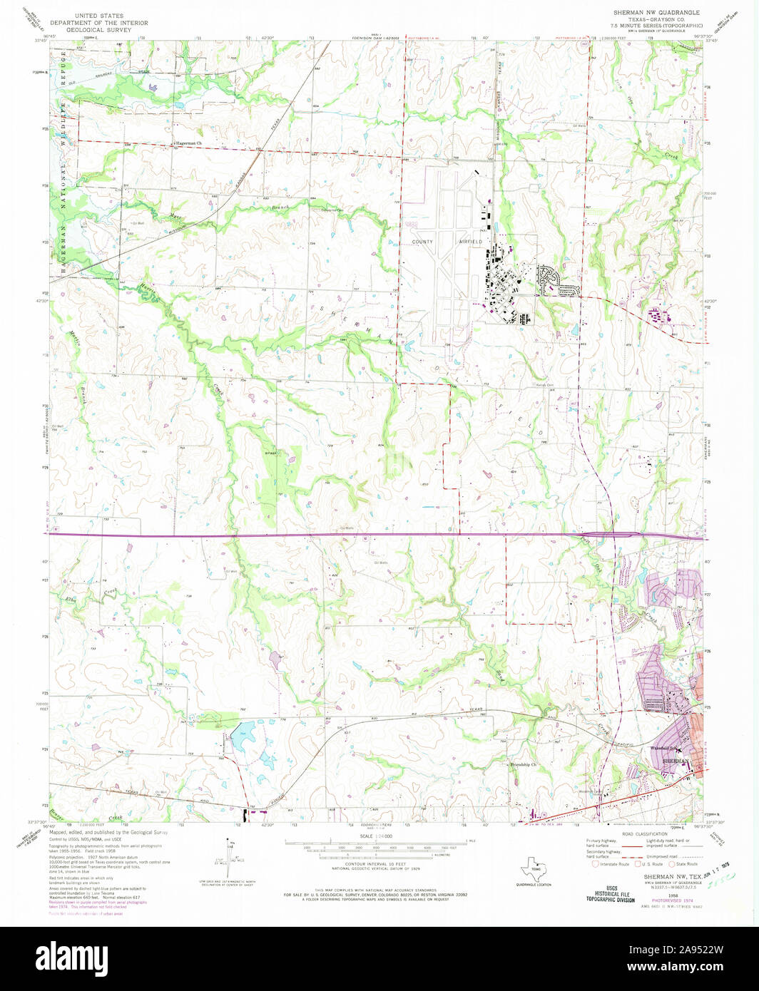 Map of sherman texas hi-res stock photography and images - Alamy