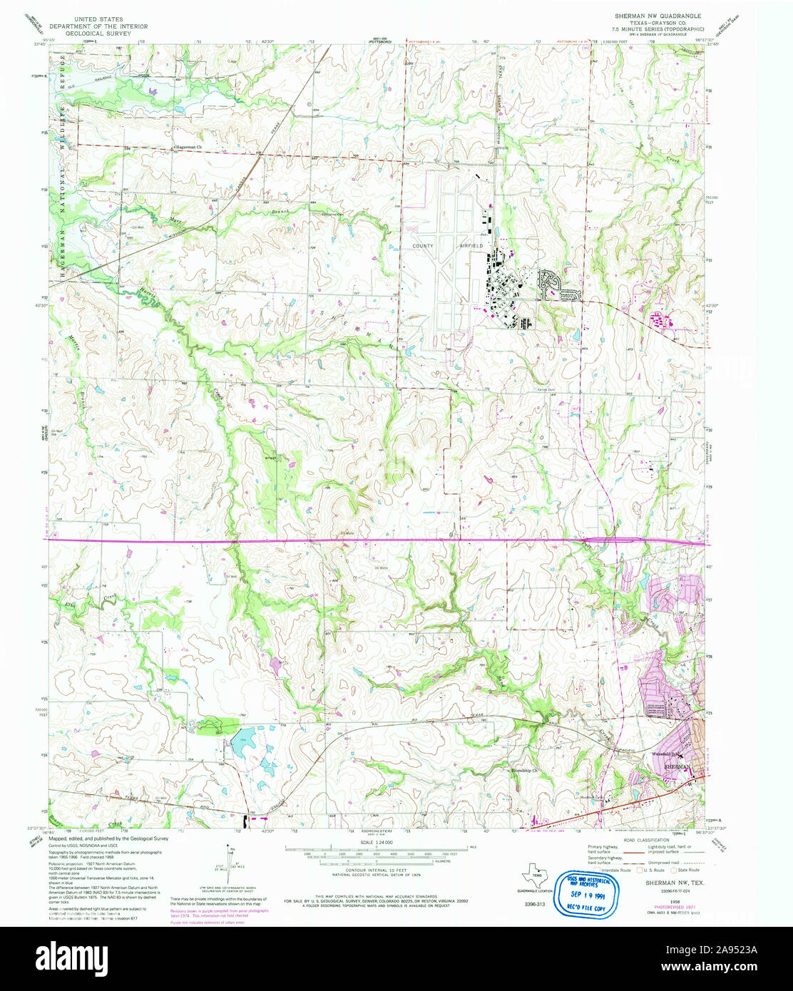 Map of sherman Cut Out Stock Images & Pictures - Alamy