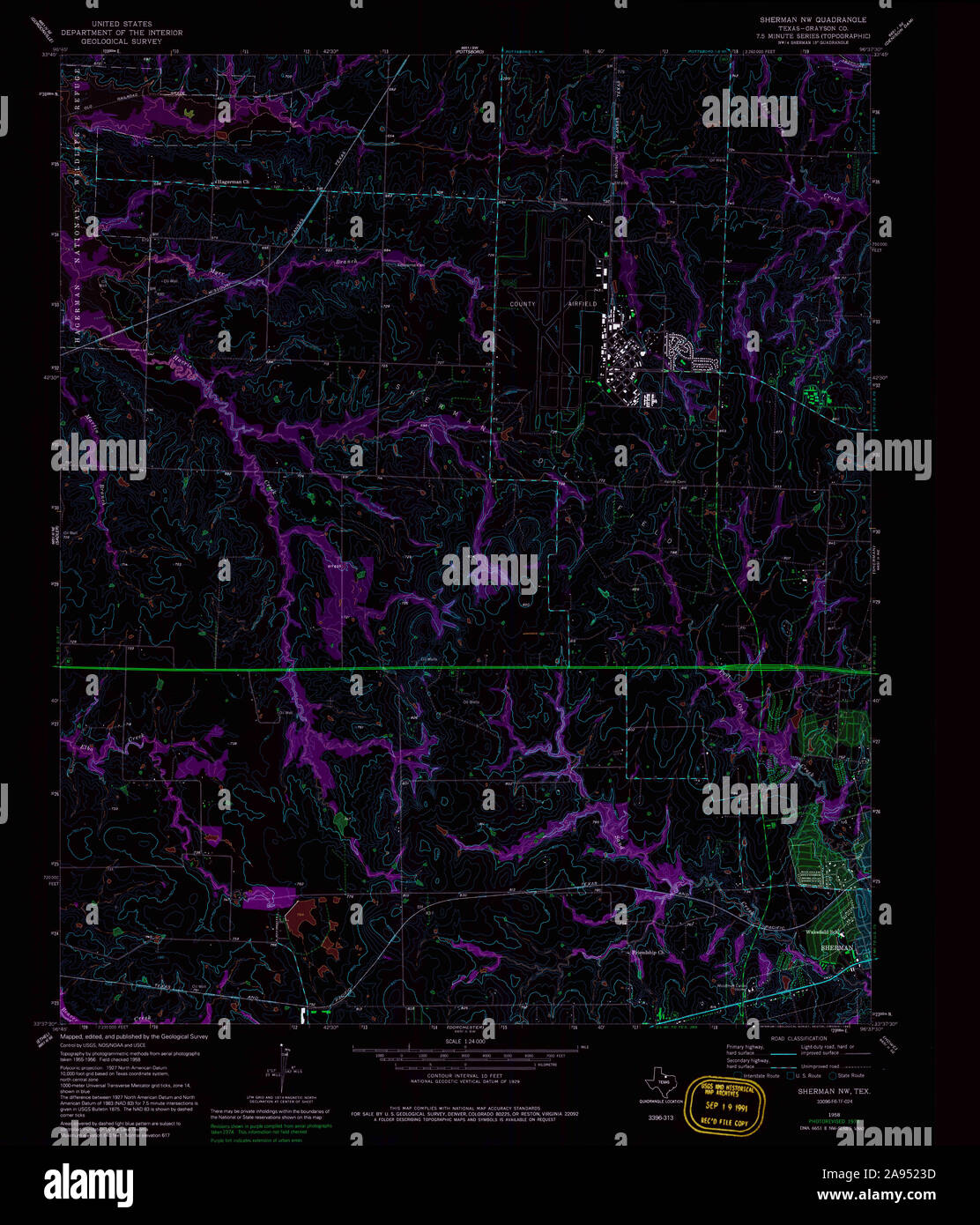 Map of sherman texas hi-res stock photography and images - Alamy