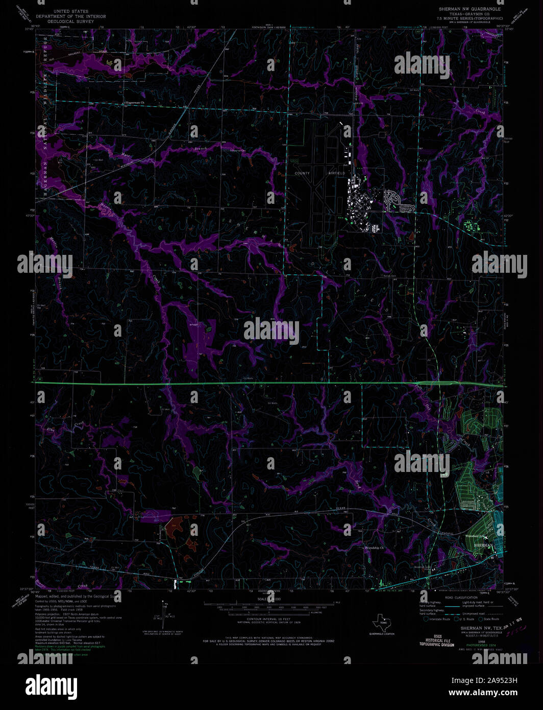 Map of sherman texas hi-res stock photography and images - Alamy