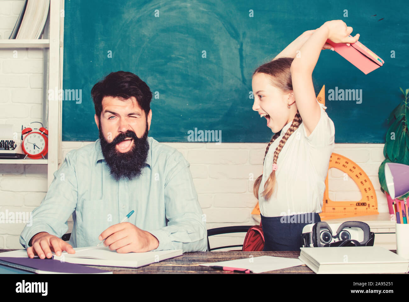 Angry girl hates reading book. back to school. Private teaching. small ...