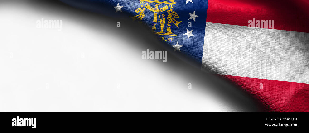 Fabric texture of the Georgia Flag background - flag on white ...