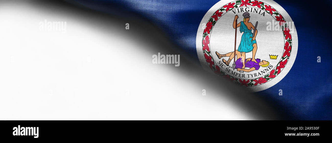 Fabric texture of the Virginia Flag background - flag on white ...