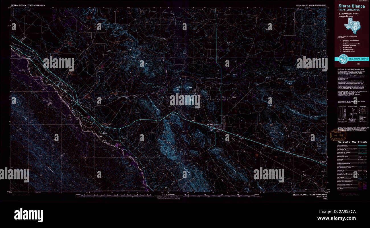 Map of sierra blanca hi-res stock photography and images - Alamy