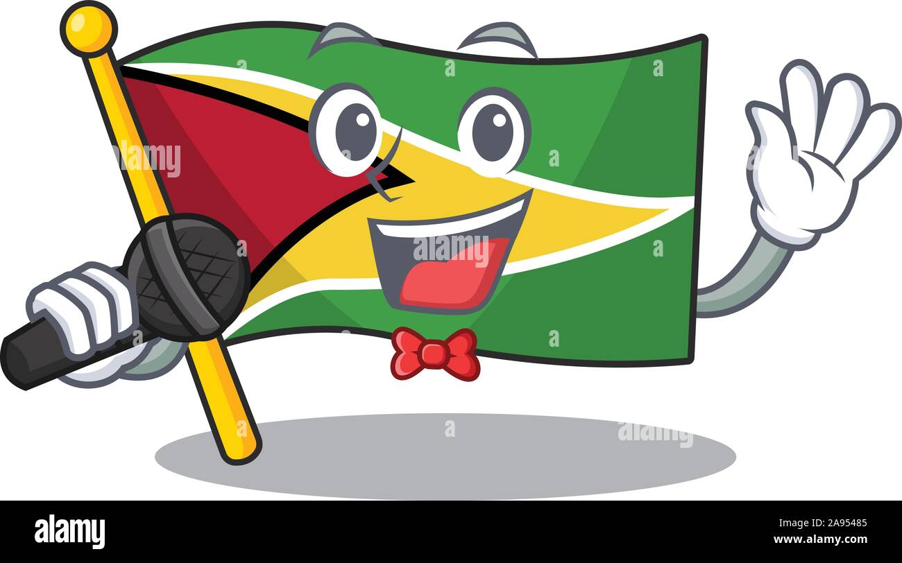 Singing flag guyana as with cartoon design Stock Vector Image & Art - Alamy