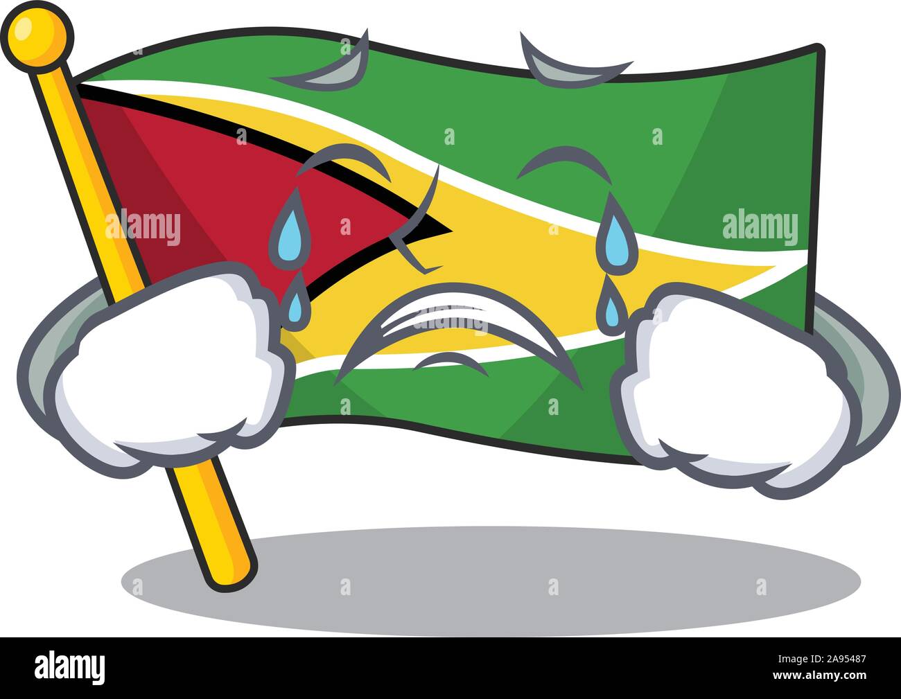 Crying flag guyana as with cartoon design Stock Vector Image & Art - Alamy