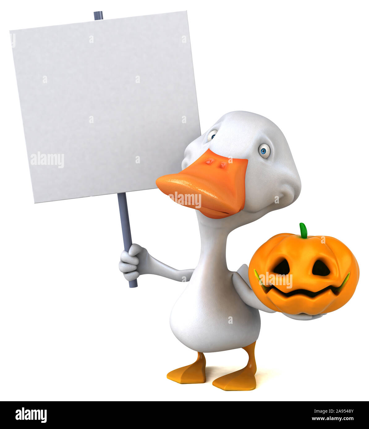 Fun duck - 3D Illustration Stock Photo - Alamy