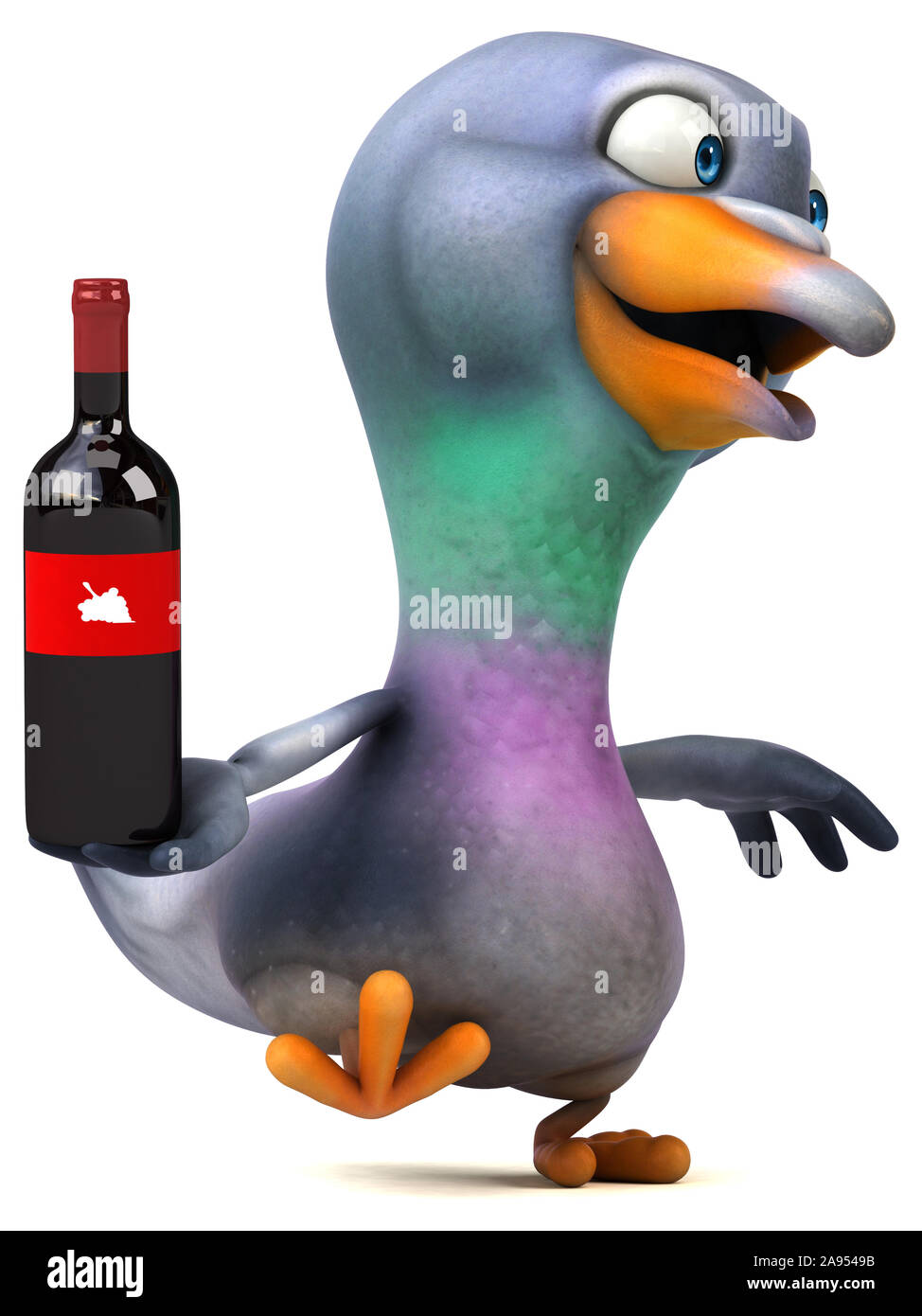Fun pigeon - 3D Illustration Stock Photo - Alamy