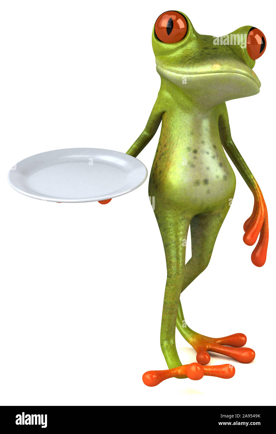 Fun frog - 3D Illustration Stock Photo - Alamy