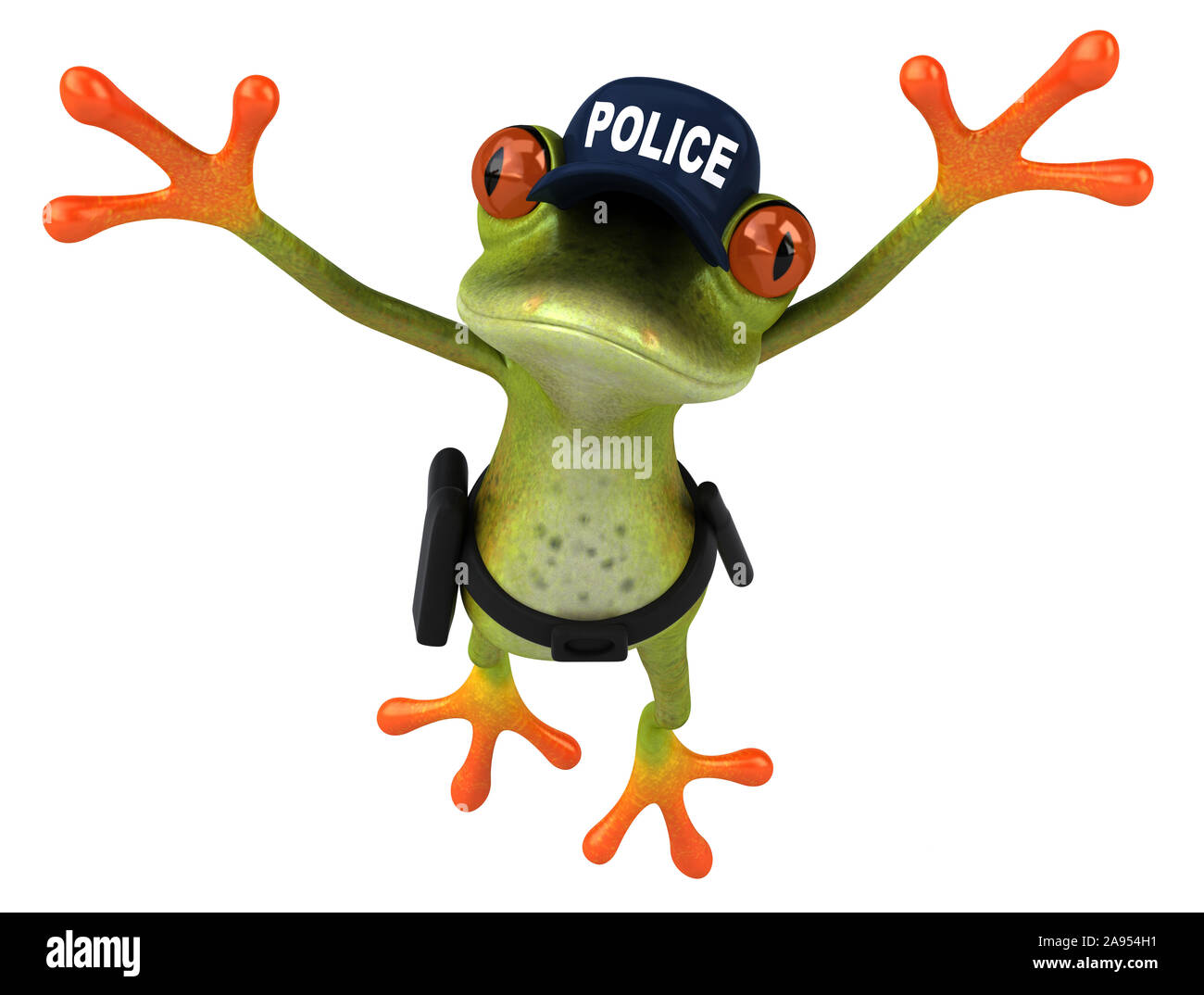 Fun 3D Cartoon frog police officer Stock Photo - Alamy