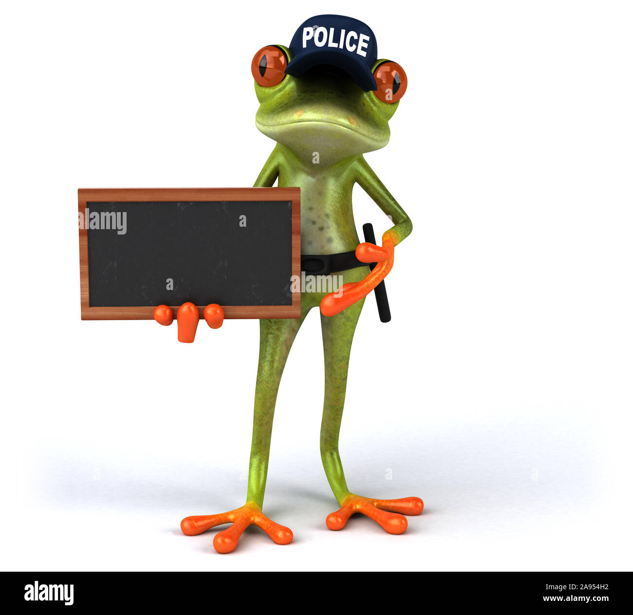 Fun 3D Cartoon frog police officer Stock Photo - Alamy