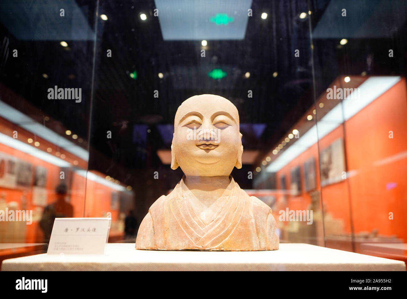 Handan. 12th Nov, 2019. Photo taken on Nov. 12, 2019 shows a statue at ...