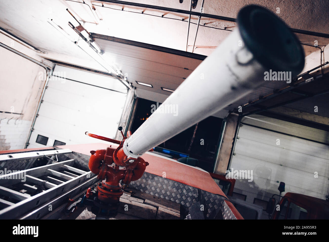 Firefighting gun that shoots a high-velocity stream of water Stock ...