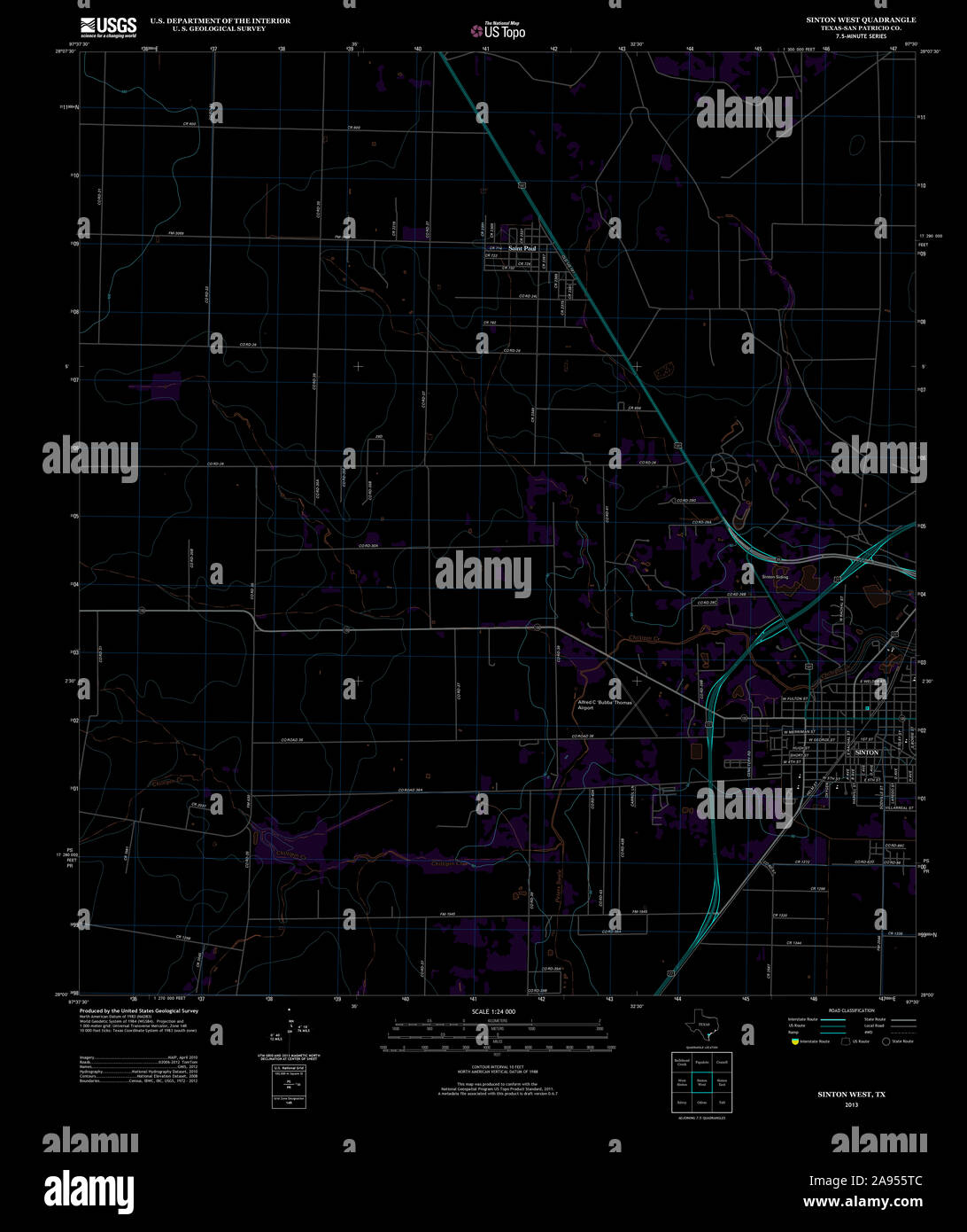 Sinton map hi-res stock photography and images - Alamy