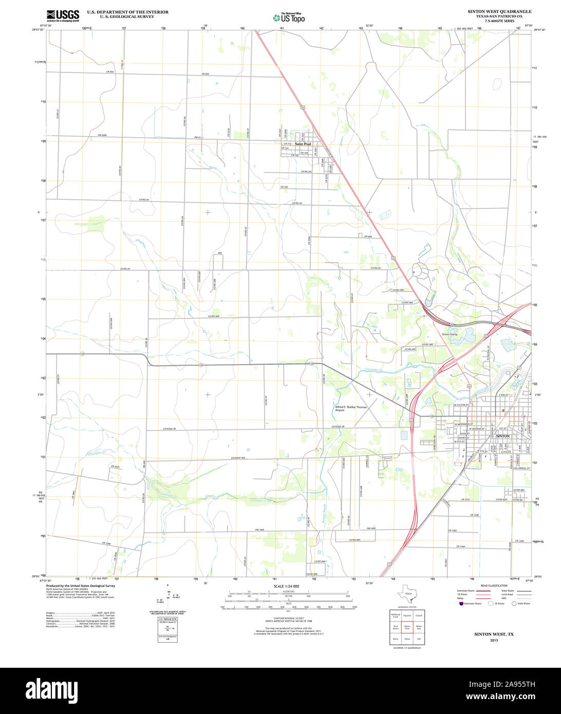 Sinton map hi-res stock photography and images - Alamy