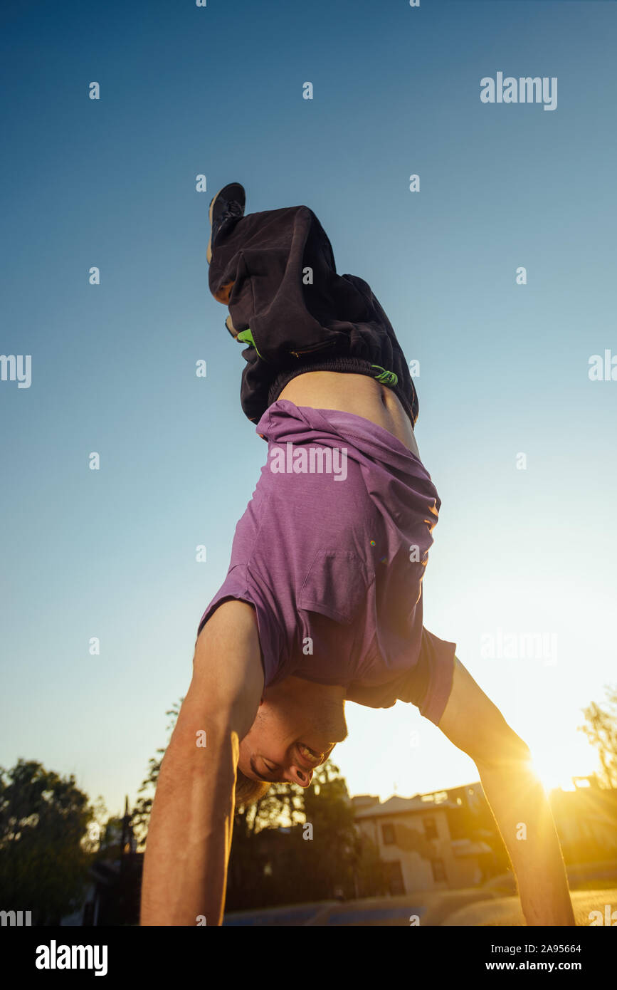 Person doing a backflip hi-res stock photography and images - Alamy