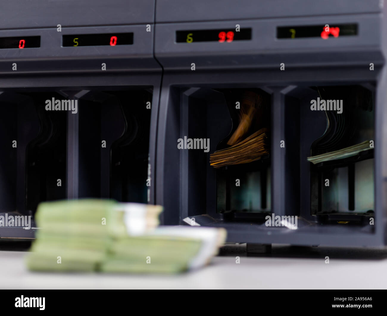 Electronic counter machine with digital display screen in process of ...