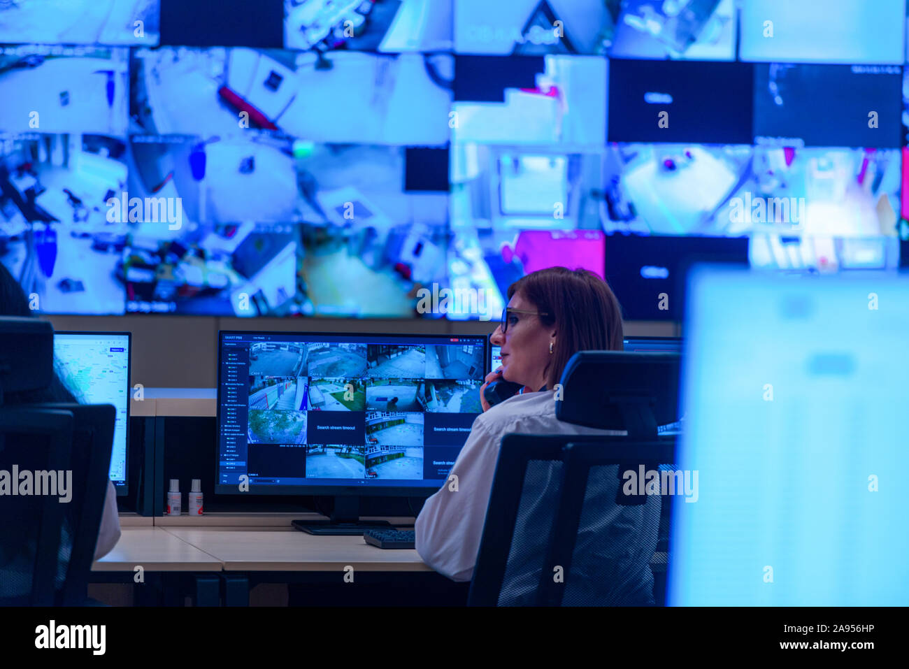 Team working on the System Control Room, Technical Operator Works at ...