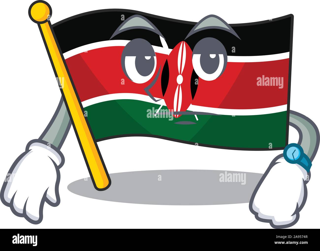 cute flag kenya character smiley waiting cartoon Stock Vector Image ...