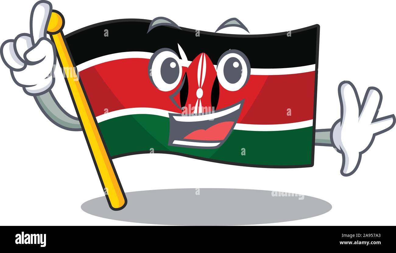 cute flag kenya character smiley finger cartoon Stock Vector Image ...