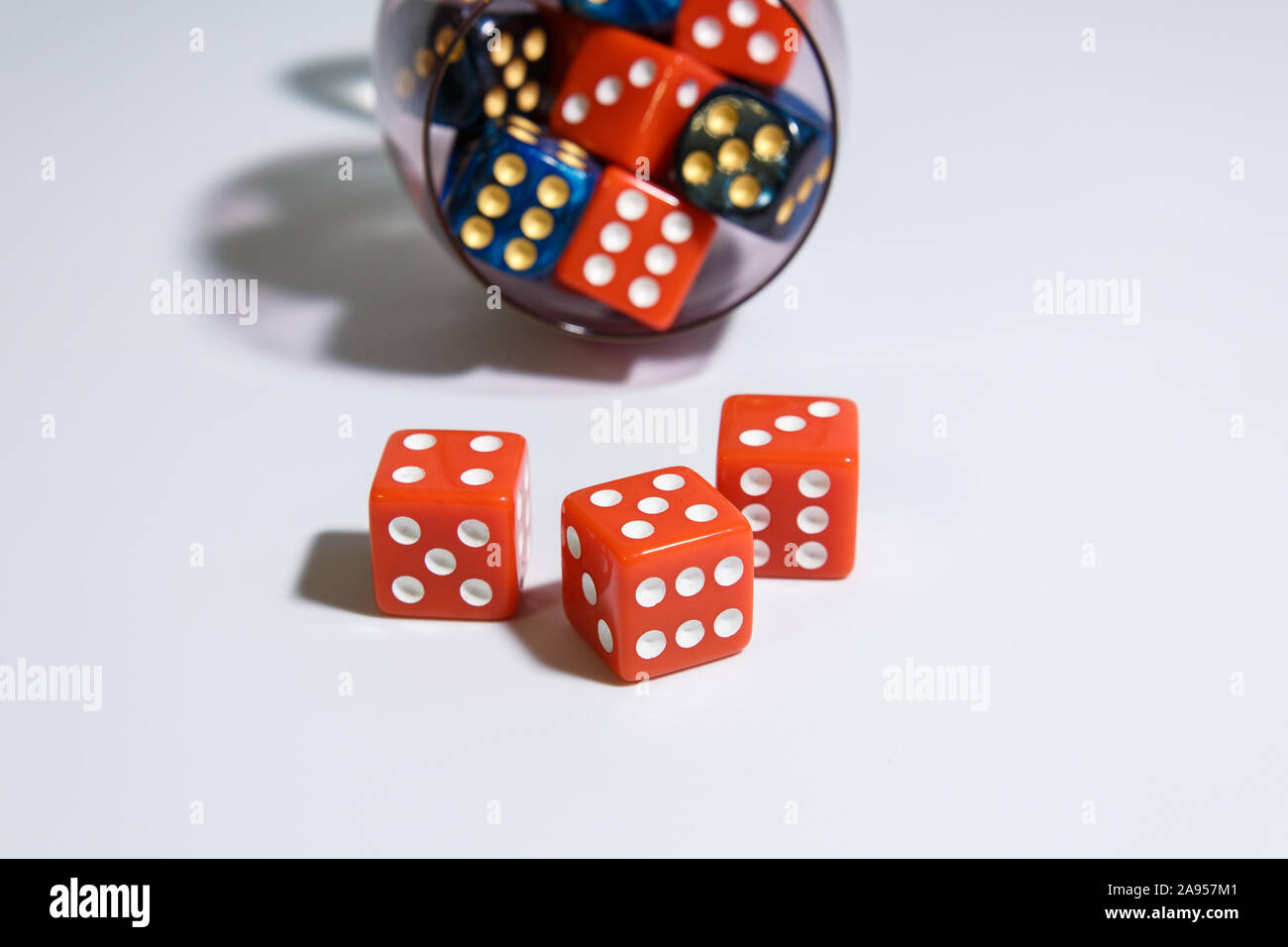 Red dice white points hi-res stock photography and images - Alamy
