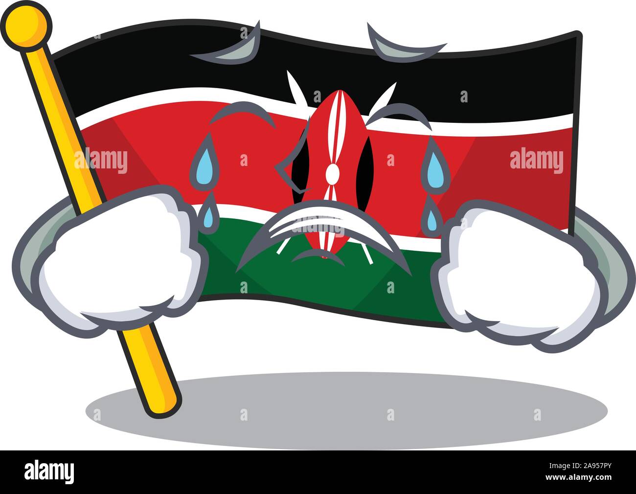 Flag kenya mascot in shape character crying Stock Vector Image & Art ...