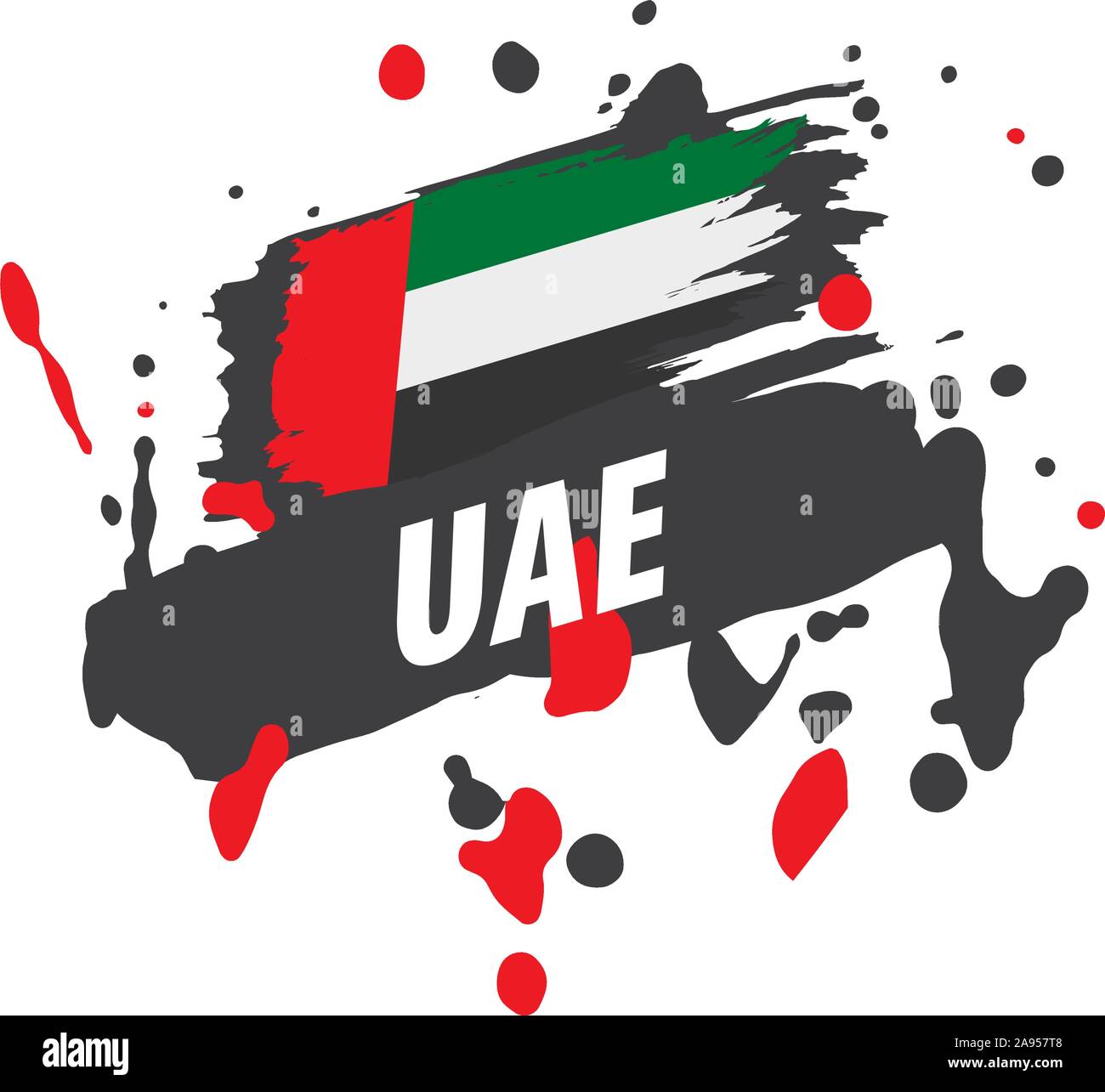 United Arab Emirates flag, vector illustration on a white background ...